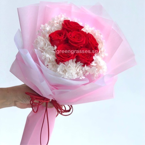 HBP10047 BOQ-6 Red Roses Everlasting Preserved 永生花